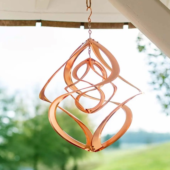 Wind & Weather | Accents | Copperplated Dual Spiral Hanging Metal Wind ...